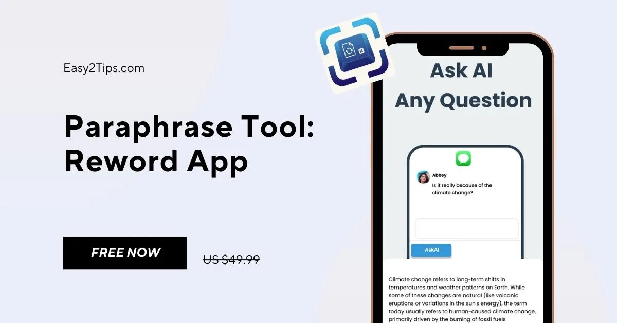 告別詞窮！《Paraphrase Tool: Reword App》AI 鍵盤限時免費，一鍵讓你的文案更專業、聊天更有趣