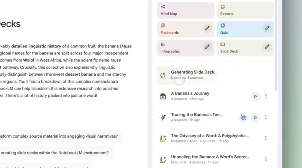 NotebookLM 推出 Slide Decks 投影片，Nano Banana Pro 助攻一鍵生成 AI 簡報