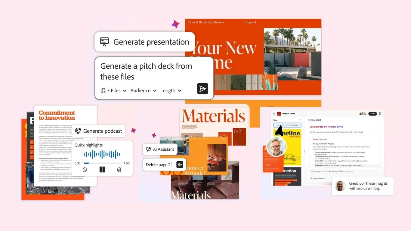 Adobe Acrobat AI 讓文件更好用了，PDF 變身簡報、Podcast，聊天指令輕鬆編輯